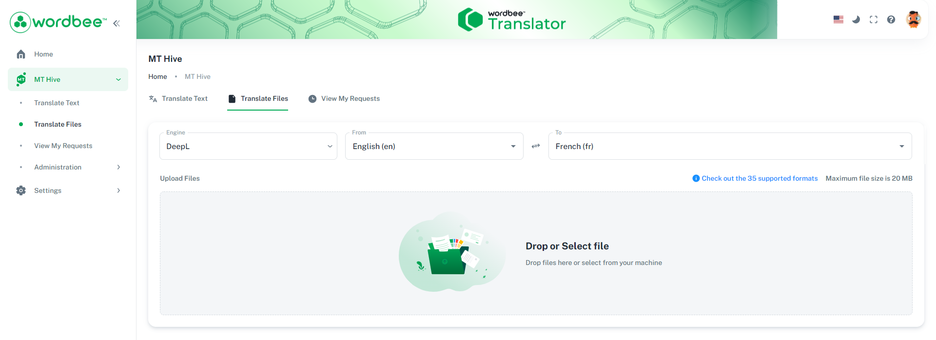 How to use MT Hive for instant translation and post-editing requests